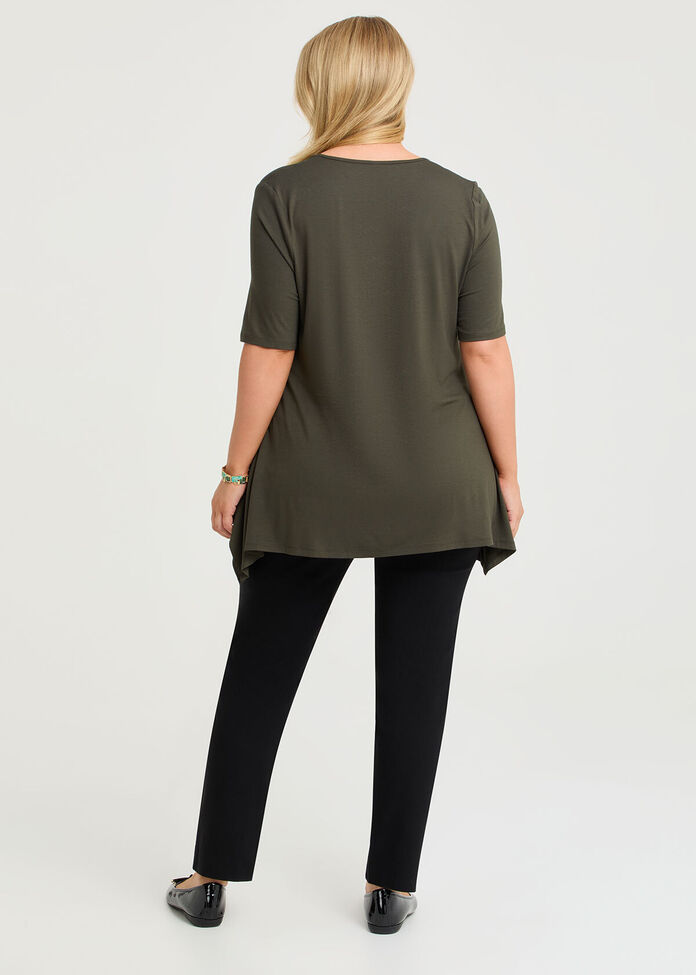 Shop Plus Size Circle Applique Natural Top, Green | Taking Shape NZ