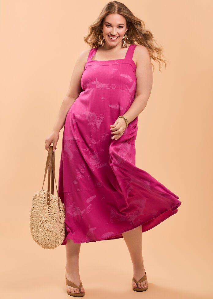 Shop Plus Size Natural Sunset Maxi Dress, Pink | Taking Shape NZ