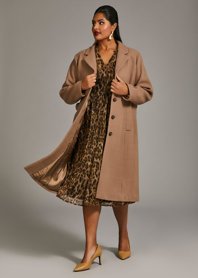 Shop Plus Size Kala Belted Coat, Brown | Taking Shape NZ