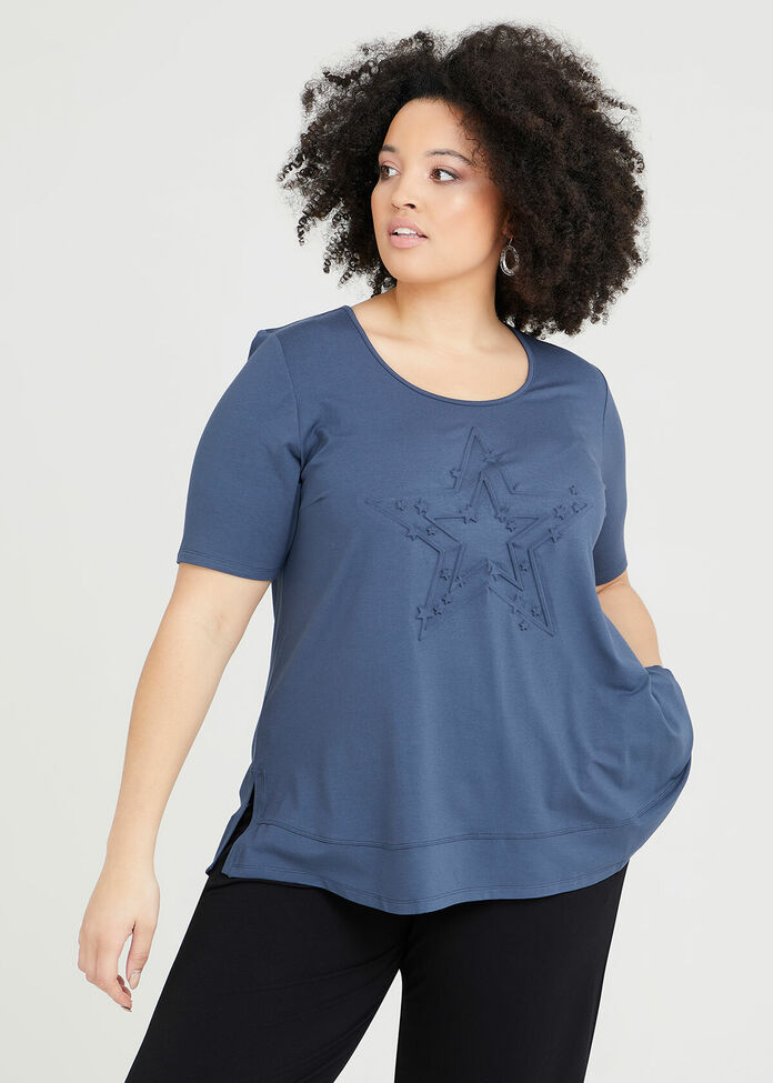 Shop Plus Size Natural Sparkle Embossed Top, Black | Taking Shape AU