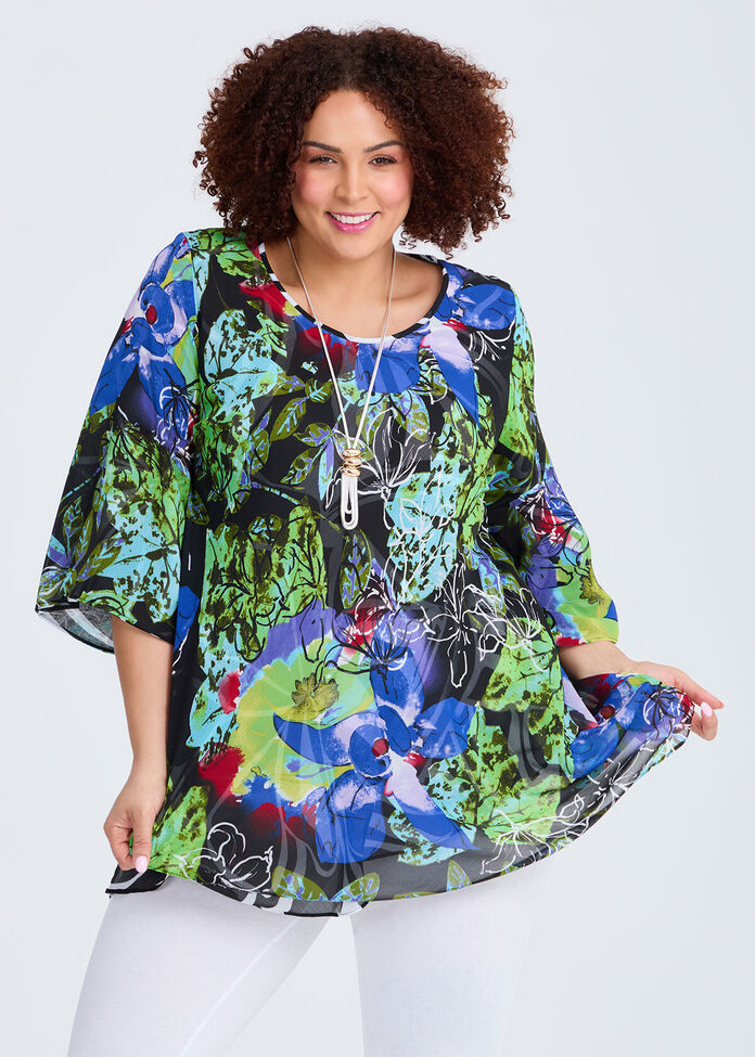 Shop Plus Size Reversible Travel Tunic, Print | Taking Shape AU