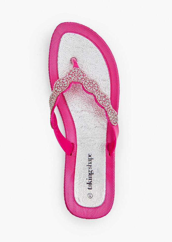 Red Bling Flip-Flop Jelly Sandals for Women | Taking Shape AU