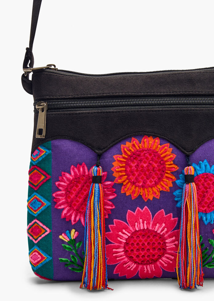 Shop Embroidered Flower Cross Body in Black | Accessories | Taking Shape AU