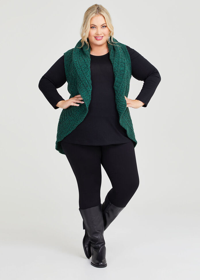 Shop Knitted Cascading Vest in Green | Accessories | Taking Shape AU