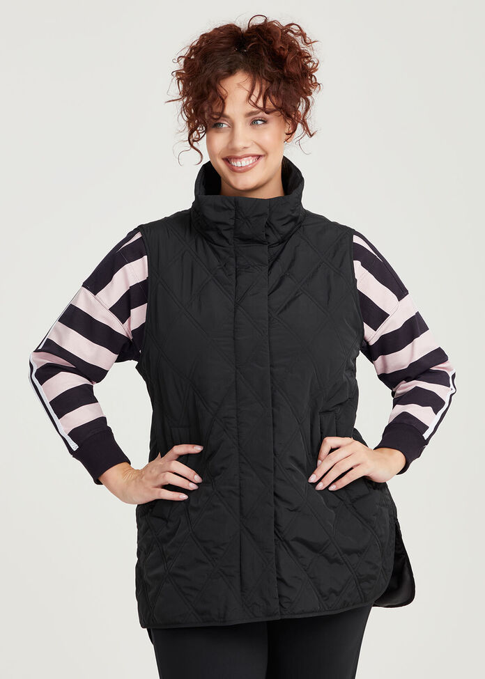 Shop Plus Size Active Puffer Quilted Vest, Black | Taking Shape NZ