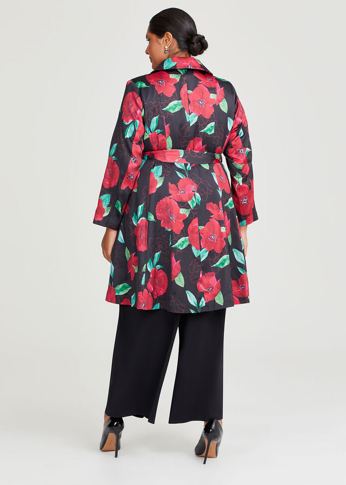 Shop Plus Size Poppy Satin Evening Coat in Red | Taking Shape NZ