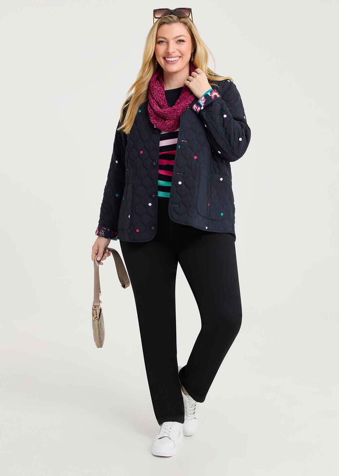 Shop Plus Size Bamboo Ponte Boat Neck Stripe Top, Multi | Taking Shape AU
