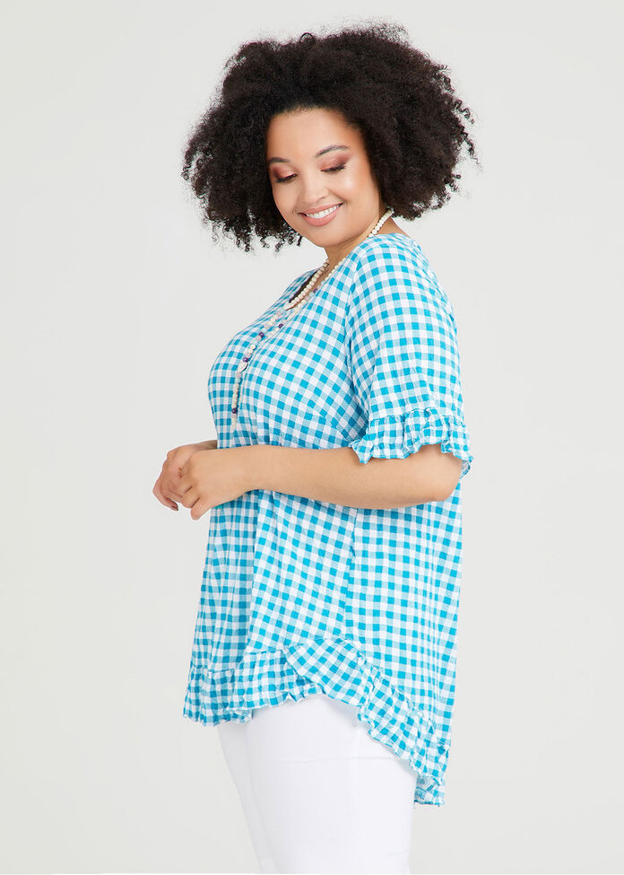 Shop Plus Size Bamboo Gingham Top, Blue | Taking Shape AU