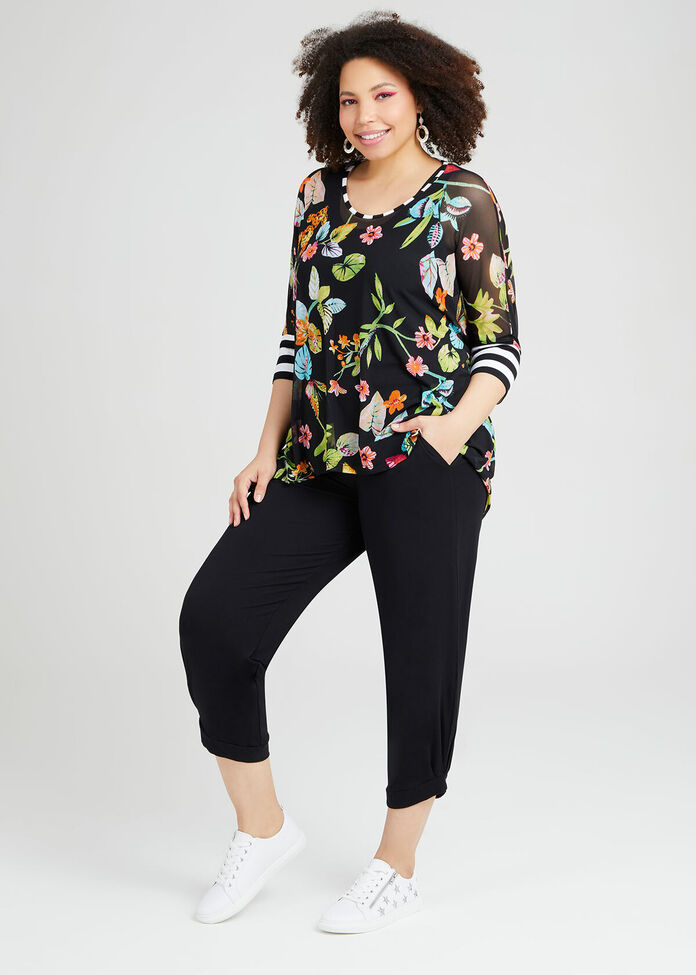 Shop Plus Size Mesh Floral Stripe Top in Print | Taking Shape AU