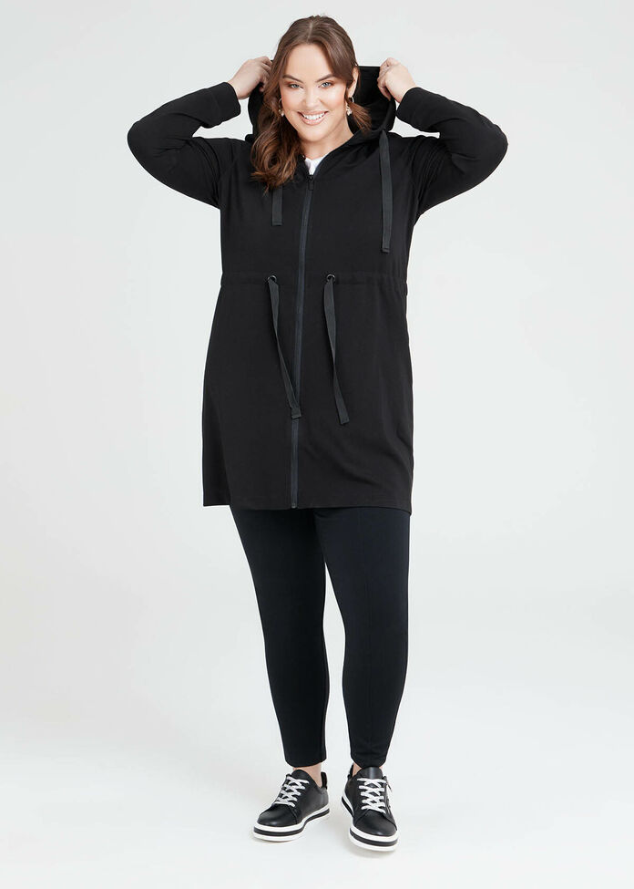 Shop Plus Size Bamboo Ponte Hooded Long Jacket, Black | Taking Shape AU
