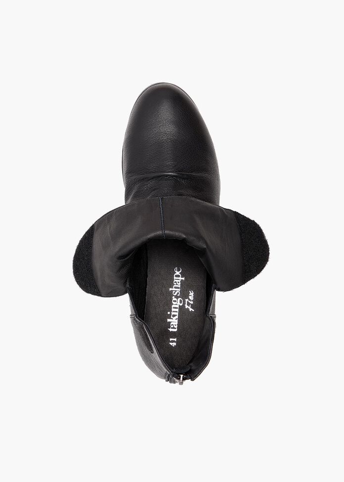 Shop Black Leather Velcro Strap Boot | Comfortable Shoes | Taking Shape AU