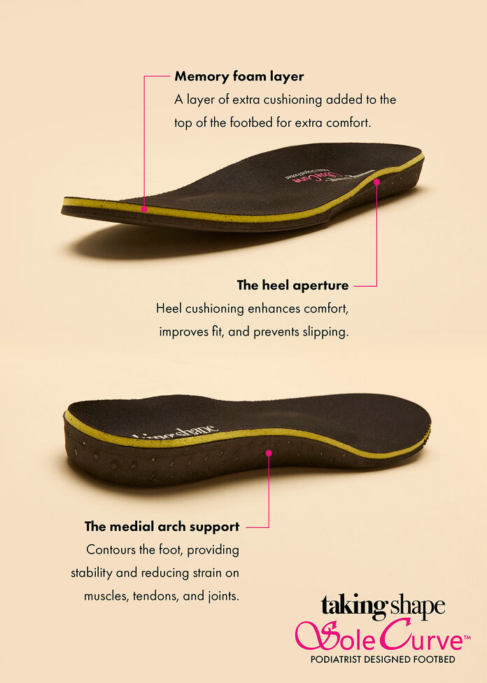 Shop Black Orthotic Adjustable Court Shoe | Comfortable Shoes | Taking ...