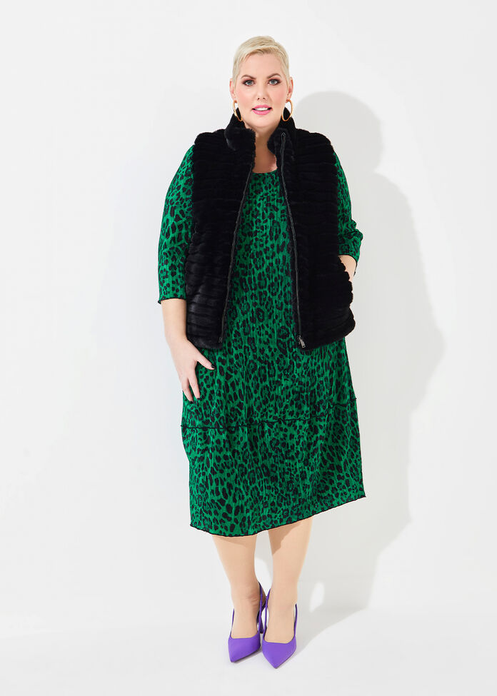 Shop Plus Size Animal Envy Plisse Dress, Green | Taking Shape AU