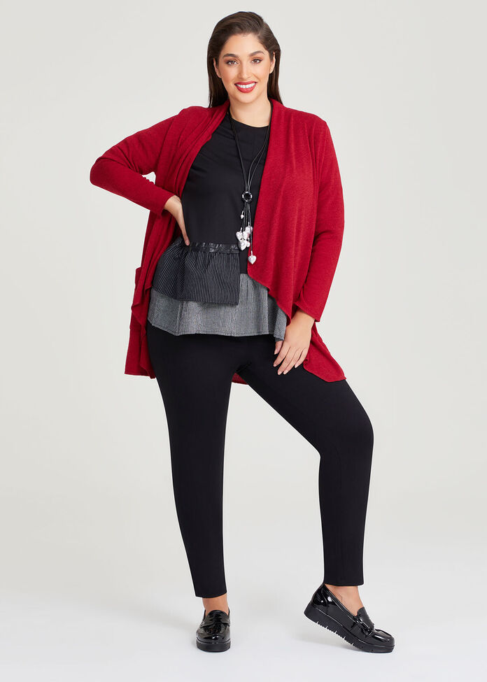 Shop Plus Size Bamboo Stripe Ruffle Lea Top, Black | Taking Shape AU
