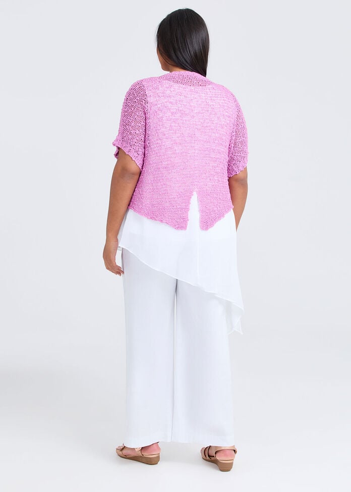 Shop Plus Size Cotton Boucle Sparkle Knit Over Top, Pink | Taking Shape NZ