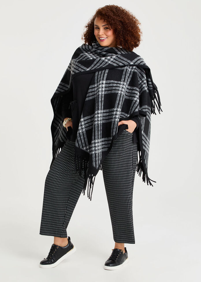 Shop Black & White Plaid Cape in Black | Accessories | Taking Shape AU