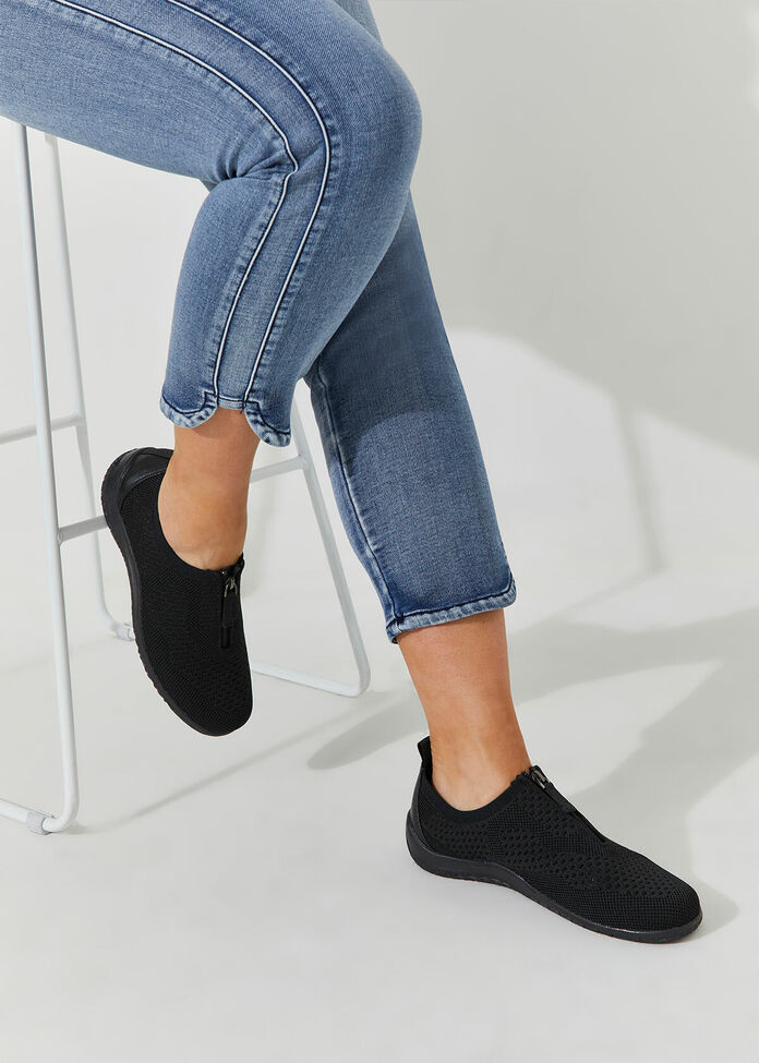Shop Black Zip Front Sneaker | Comfortable Shoes | Taking Shape AU