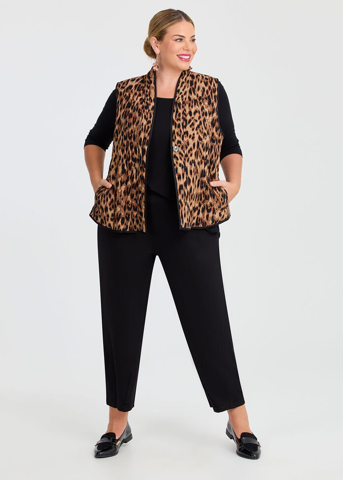 Reversible Black & Leopard Quilt Vest | Plus Size | Taking Shape AU