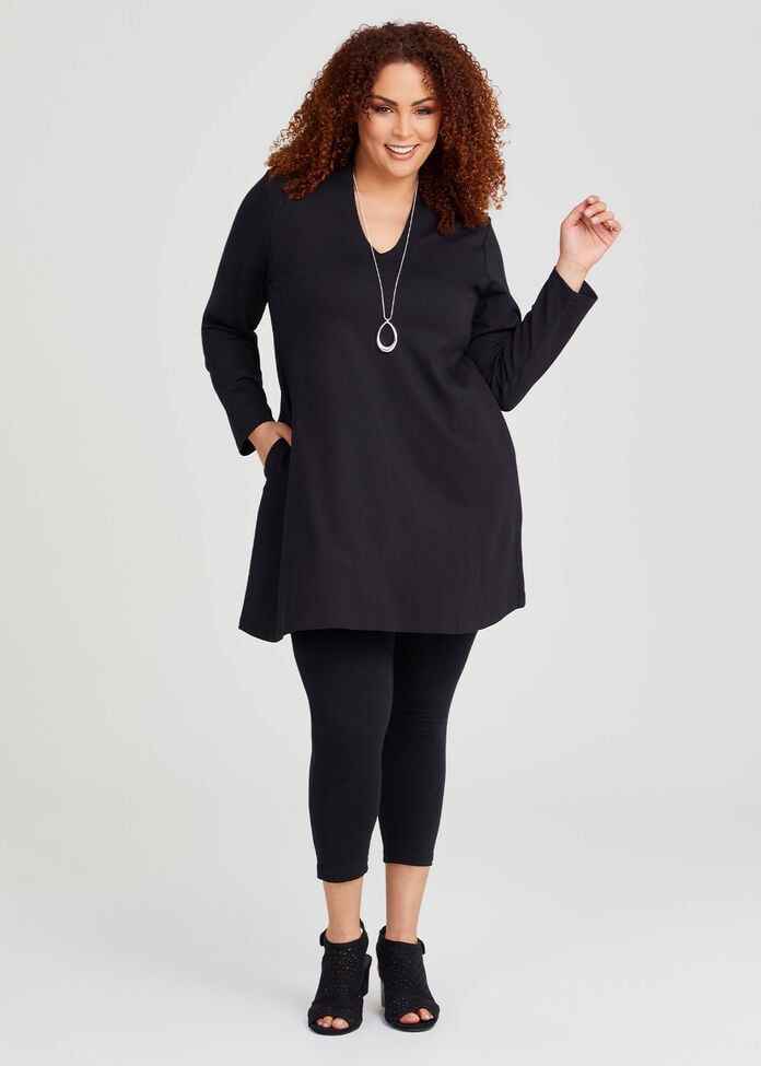 Plus Size Ponte Tunic: Black & Versatile | Taking Shape AU