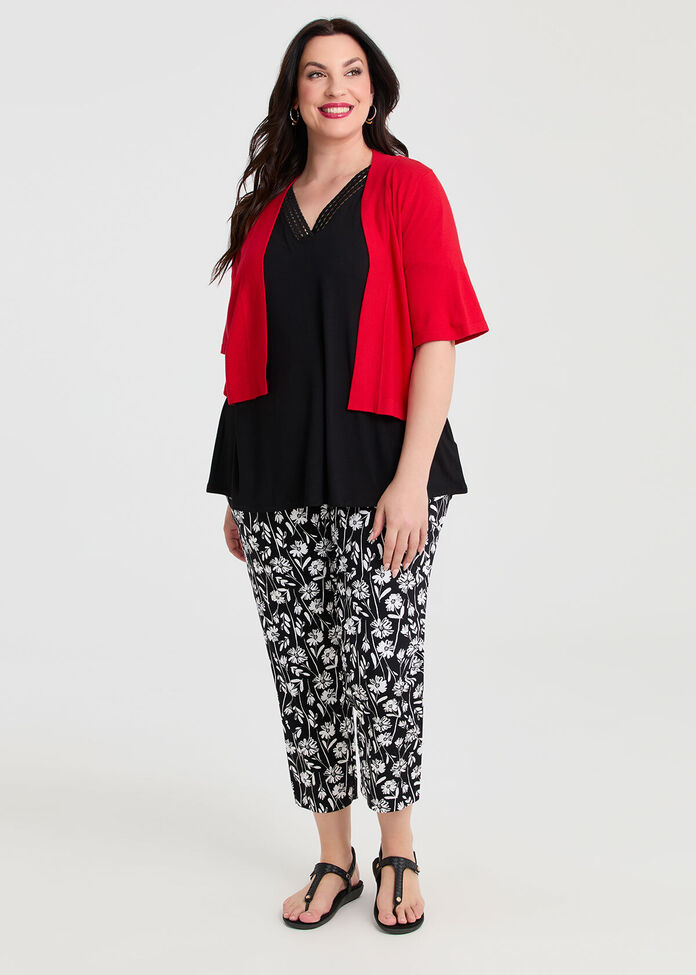 Shop Plus Size Jessie Crop Natural Cardigan, Red | Taking Shape NZ