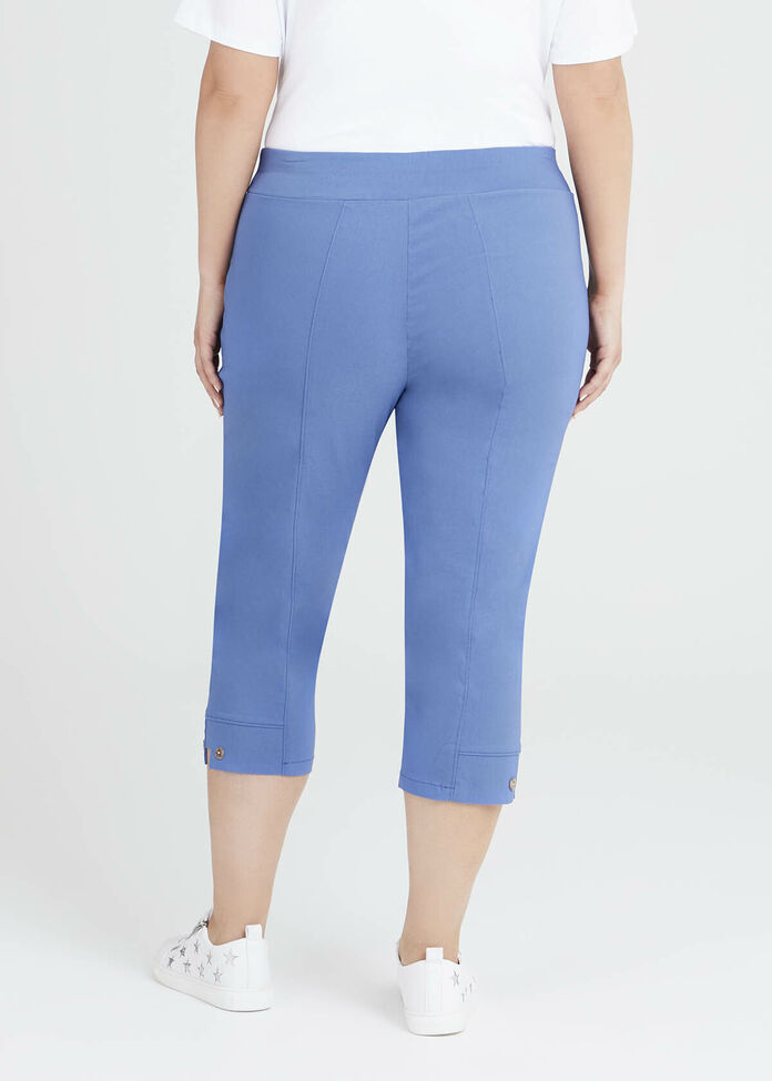 Shop Plus Size Bengaline Tab Hem Crop Pant, Blue | Taking Shape AU