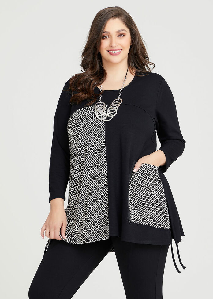 Shop Plus Size Mischa Natural Ponte Tunic in Black | Sizes 12-30 ...