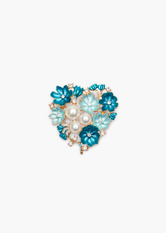 Shop Enamel Bouquet Flowers Brooch in Blue | Accessories | Taking Shape NZ