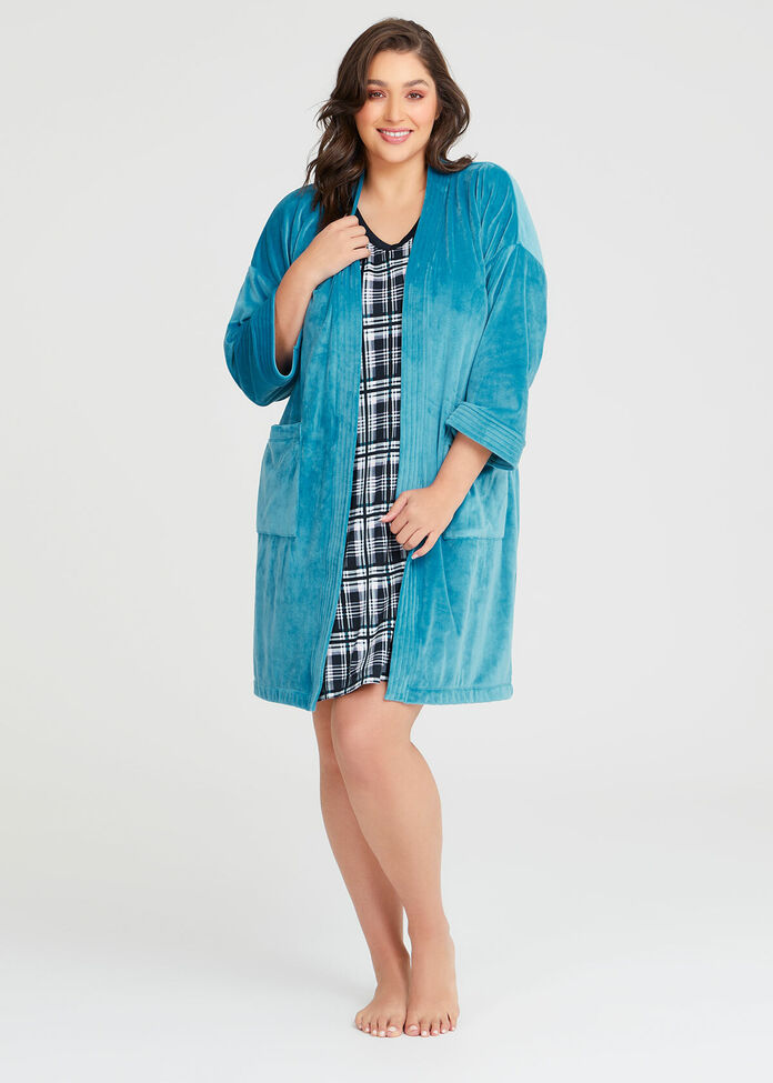 Shop Plus Size Bamboo Check V-neck Nightie, Multi | Taking Shape NZ