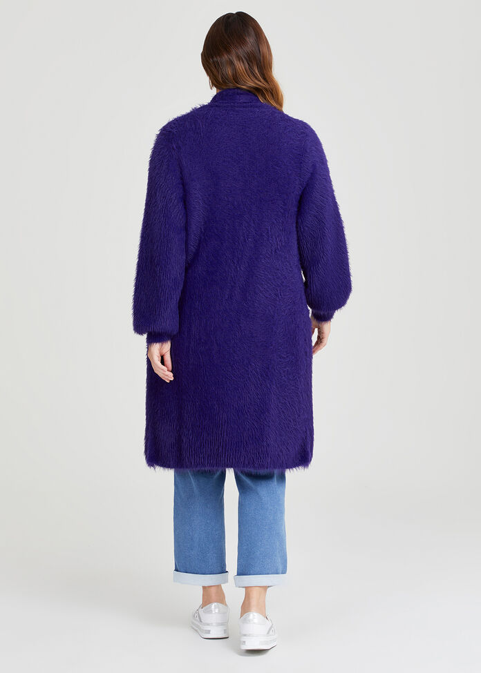Shop Plus Size Fluffy Knit Cosy Cardigan, Red | Taking Shape AU