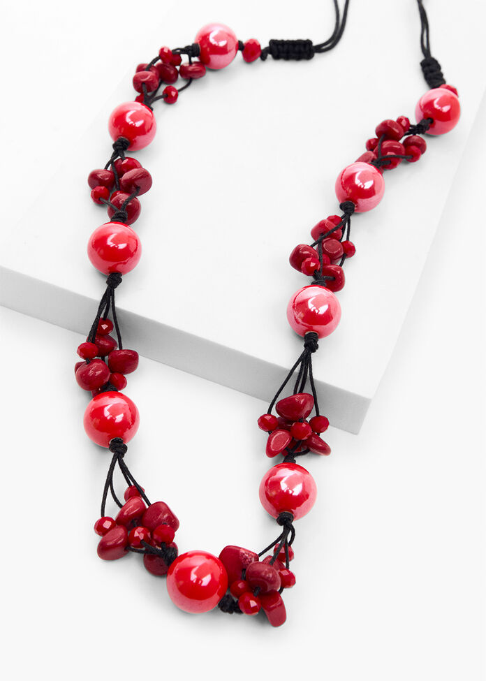 Shop Crystal & Ball Necklace in Red | Accessories | Taking Shape AU