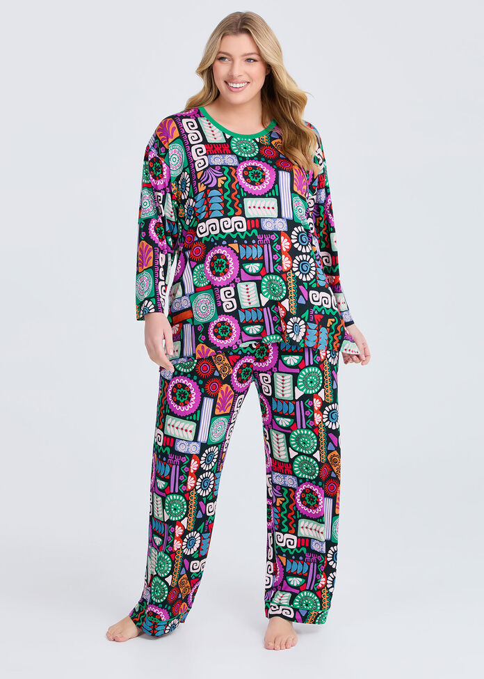 Shop Plus Size Bamboo Fun Print Pyjama Pant, Multi | Taking Shape NZ