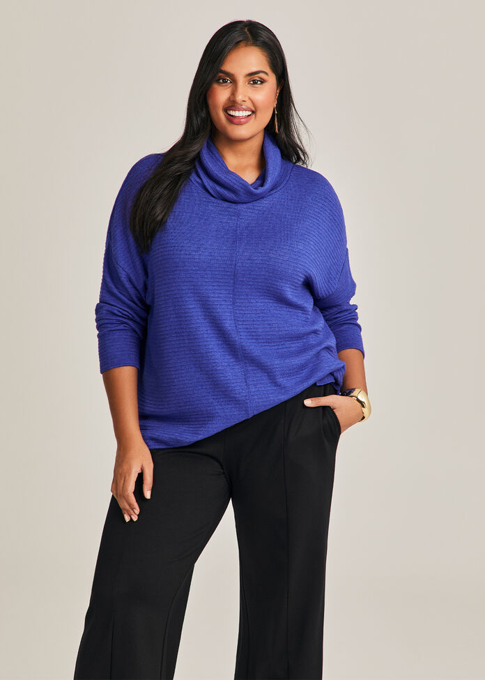 Shop Plus Size Natural Rib Sienna Top, Blue | Taking Shape NZ