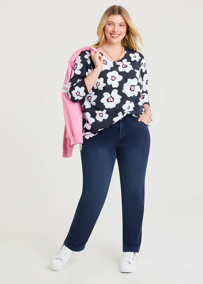 Shop Plus Size Cotton Fun Flower 3/4 Top, Floral | Taking Shape AU