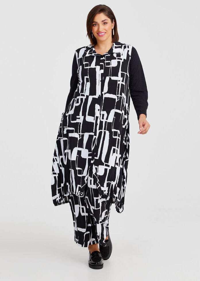 Geometric Circle Print Vest: Plus Size Women | Taking Shape AU
