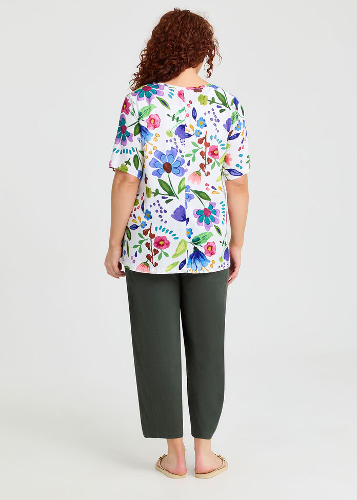 Shop Plus Size Natural Flora Angled Hem Top, Floral | Taking Shape AU