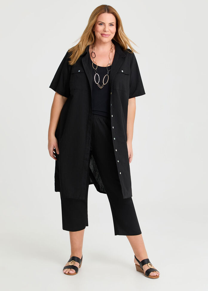Shop Plus Size Cotton Linen Utility Dress, Black | Taking Shape AU