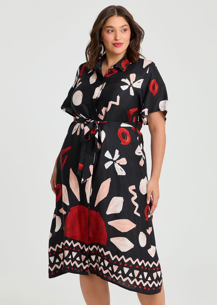 Shop Plus Size Natural Sardinia Shirt Dress, Multi | Taking Shape NZ