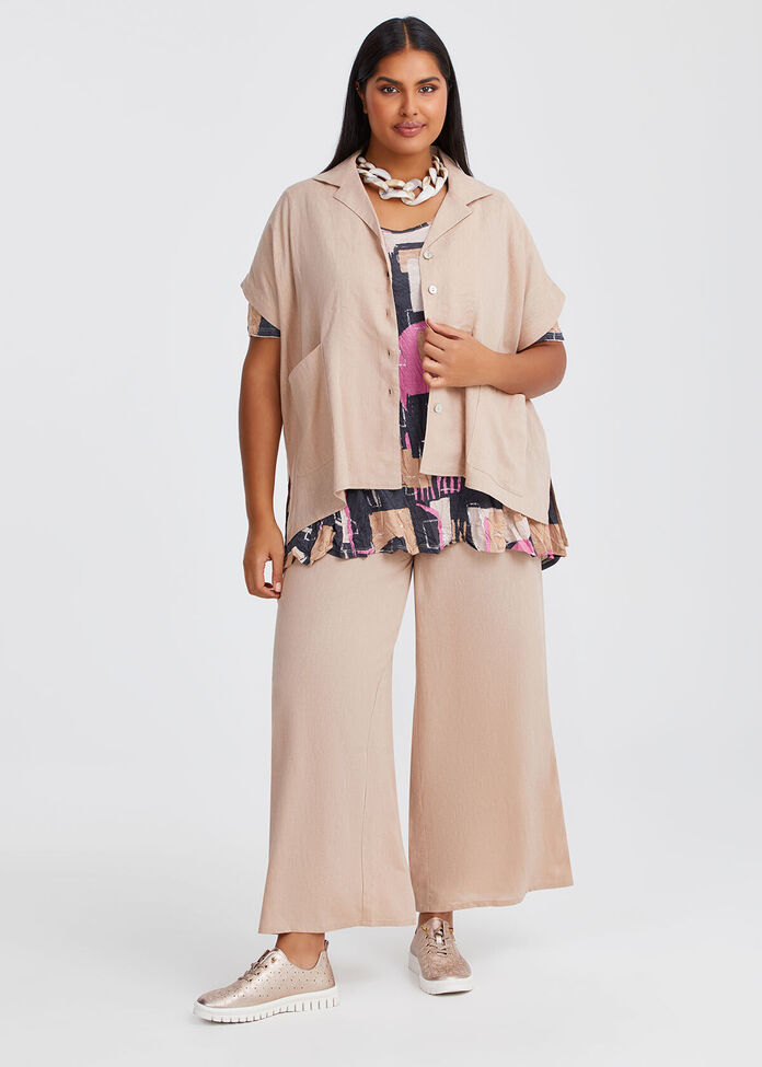 Shop Plus Size Peplum Crush Bamboo Foil Top, Multi | Taking Shape AU