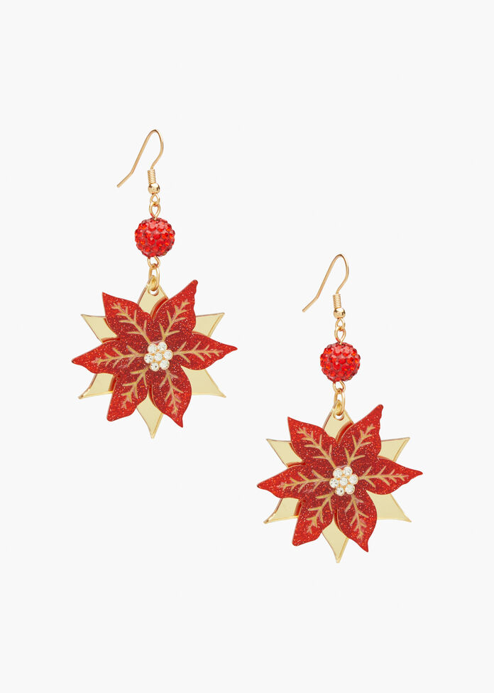 Shop Christmas Flower Earrings in Gold | Accessories | Taking Shape UK