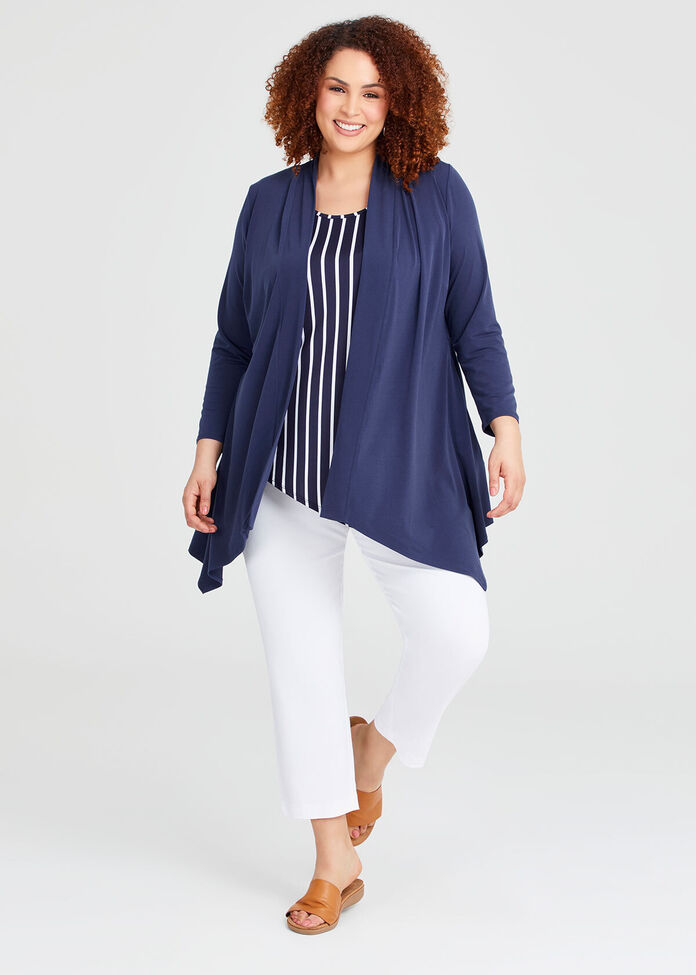 Shop Plus Size Luna Drape Cardigan, Blue | Taking Shape AU