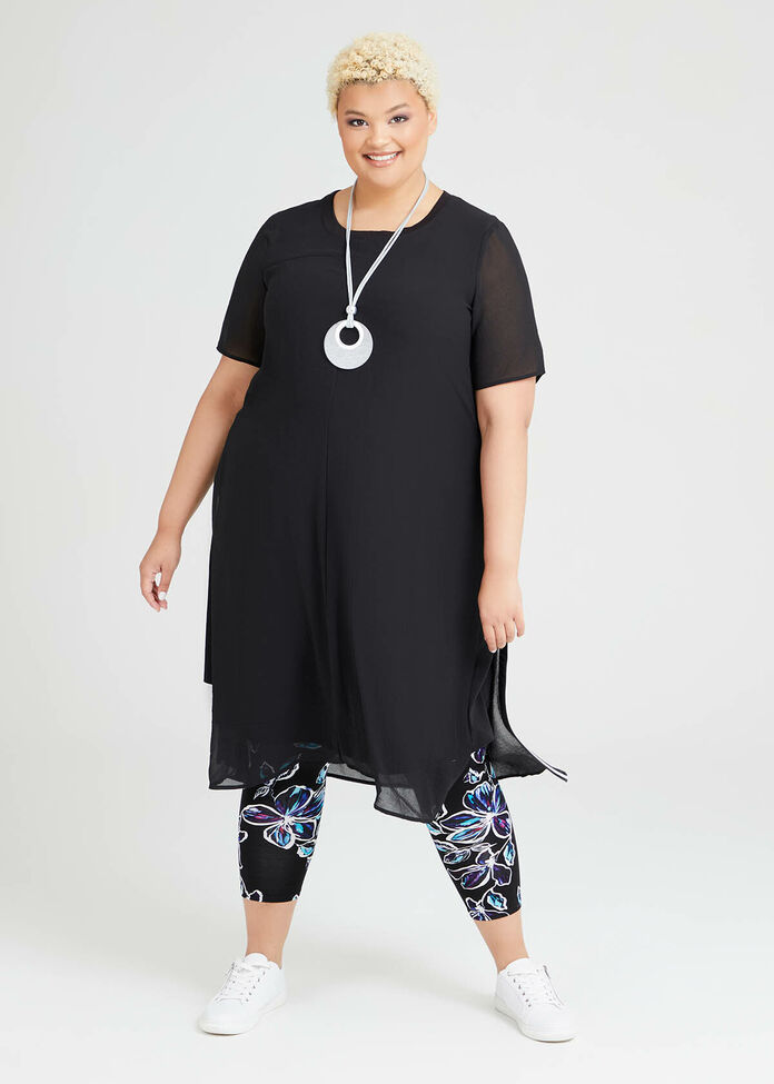 Shop Plus Size Chiffon Summer Stripe Tunic, Black | Taking Shape AU