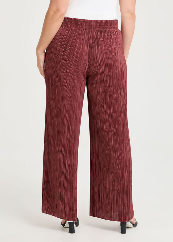 Shop Plus Size Satin Plisse Wide Leg Pant, Multi | Taking Shape AU