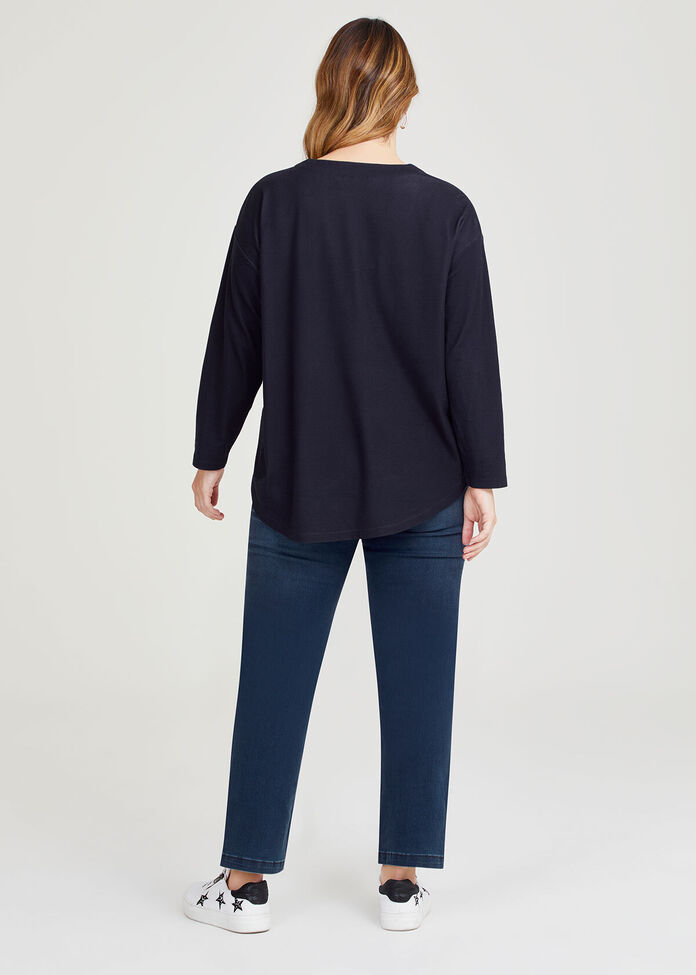 Shop Plus Size Bamboo Ponte Large Spot Top Blue Taking Shape Au