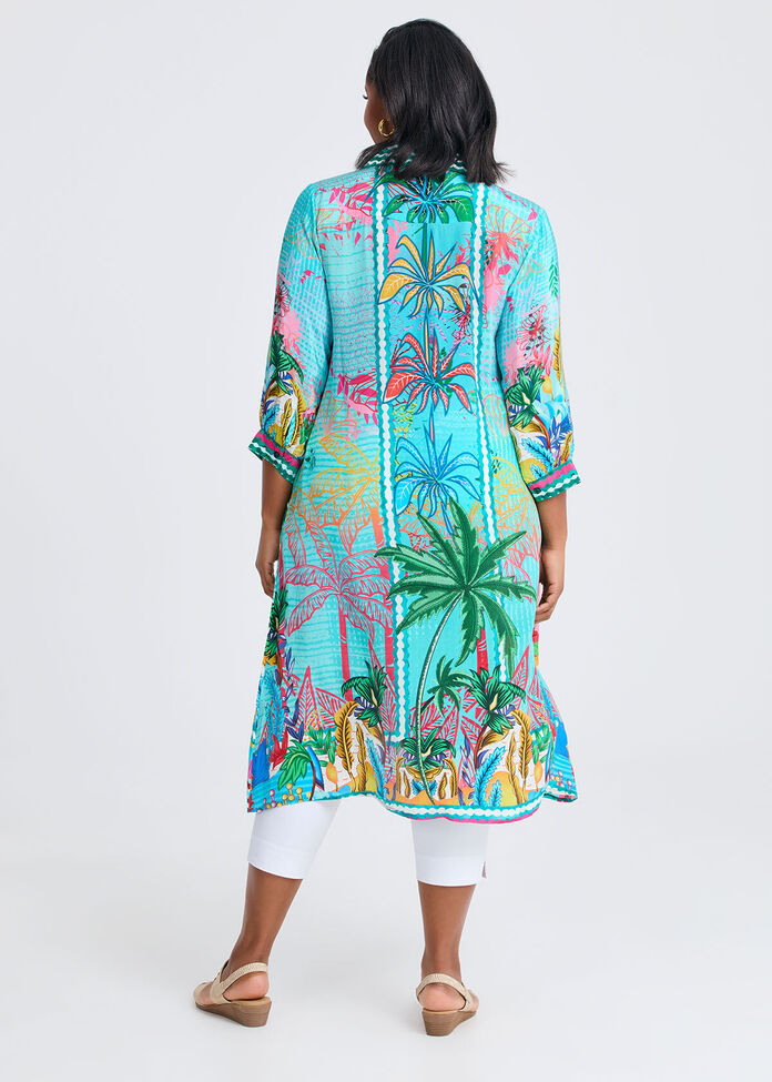 Shop Plus Size Natural Palm Cove Shirt Dress, Print | Taking Shape NZ