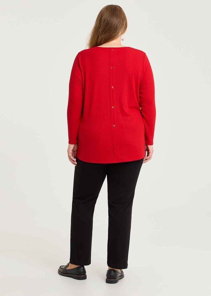 Shop Plus Size Rib Back Button Detail Top, Red | Taking Shape AU