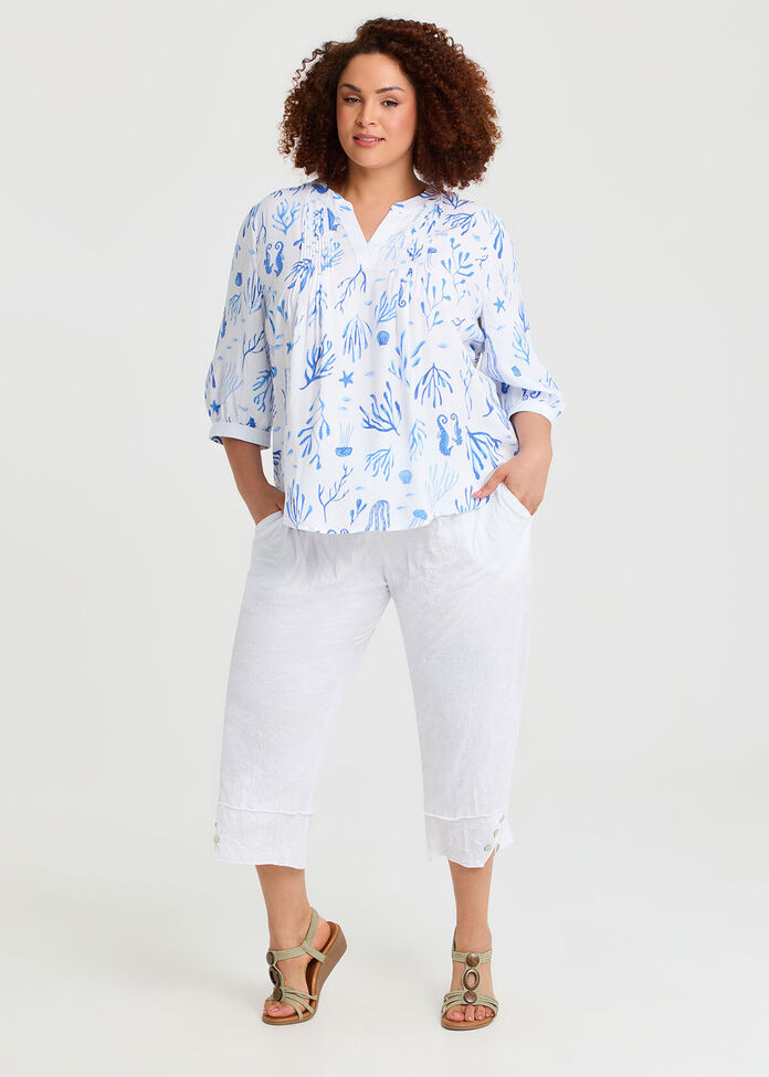 Shop Plus Size Natural Coastal Top, Multi | Taking Shape SG