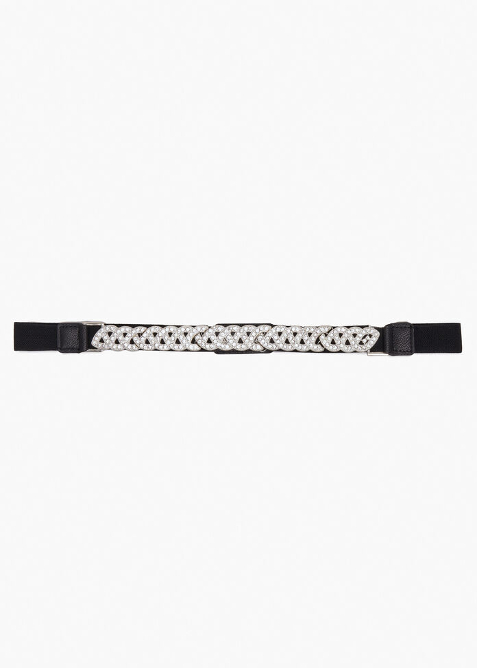 Shop Silver Bling Stretch Belt in Black | Accessories | Taking Shape AU