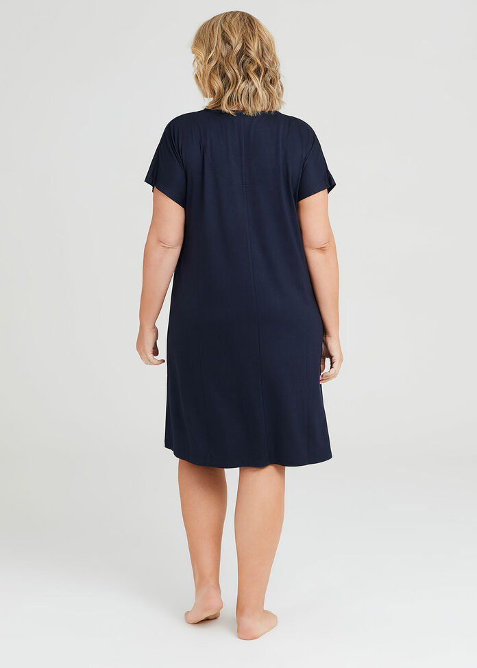 Shop Plus Size Bamboo Sunday V-neck Nightie, Blue | Taking Shape AU