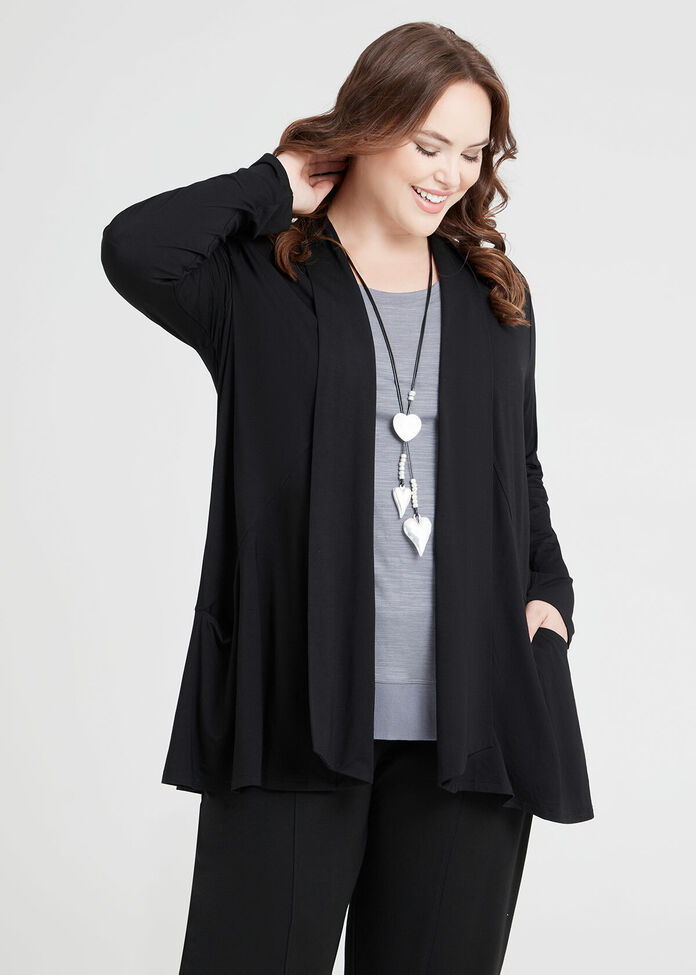 Shop Plus Size Abby Bamboo Midi Cardigan in Black | Taking Shape AU