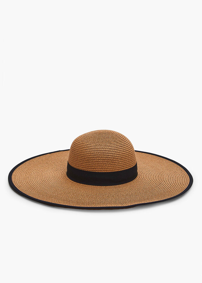 Shop Large Black Trim Floppy Hat in White | Accessories | Taking Shape AU